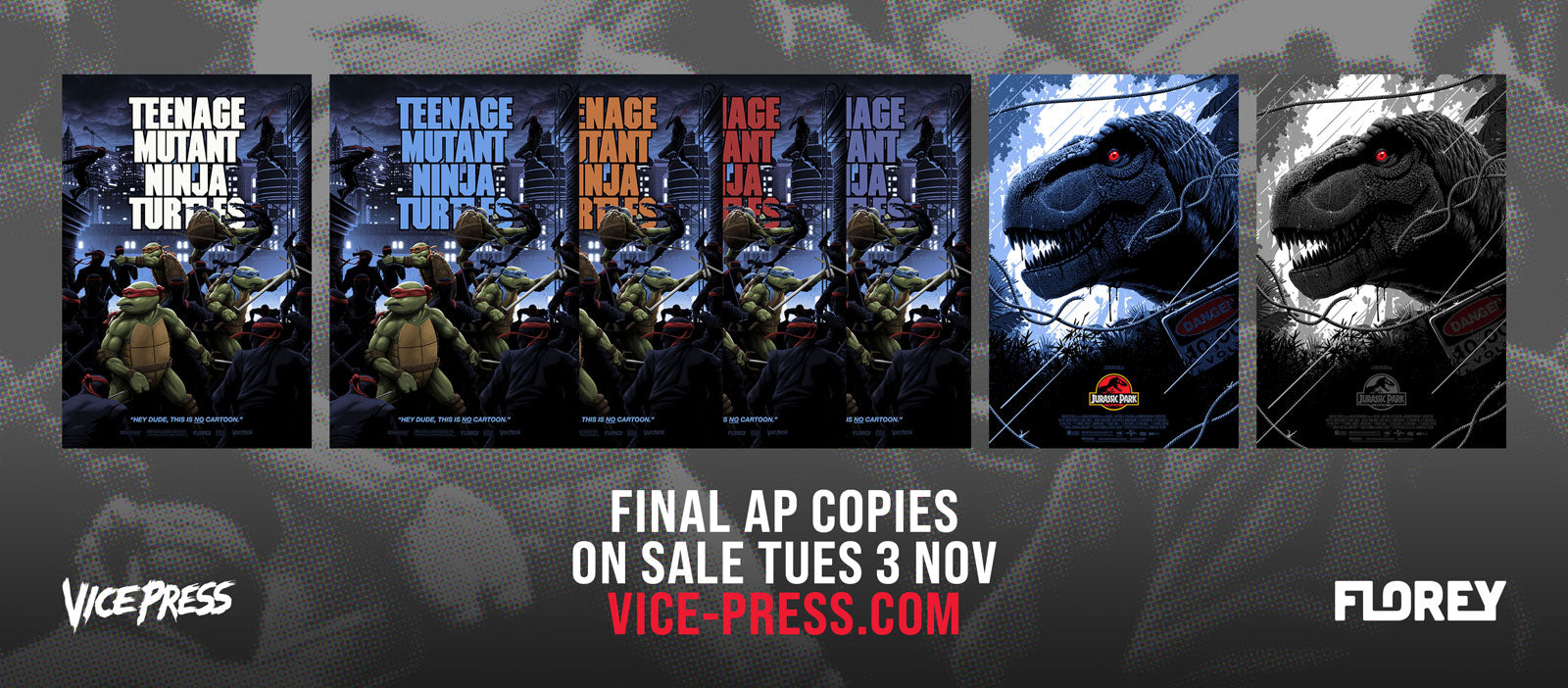 Florey Artist Proofs - Jurassic Park and Teenage Mutant Ninja Turtles ...