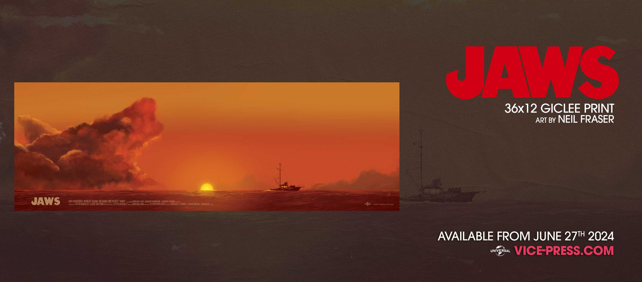 Jaws Art Print Movie Poster- By Neil Fraser | Vice Press