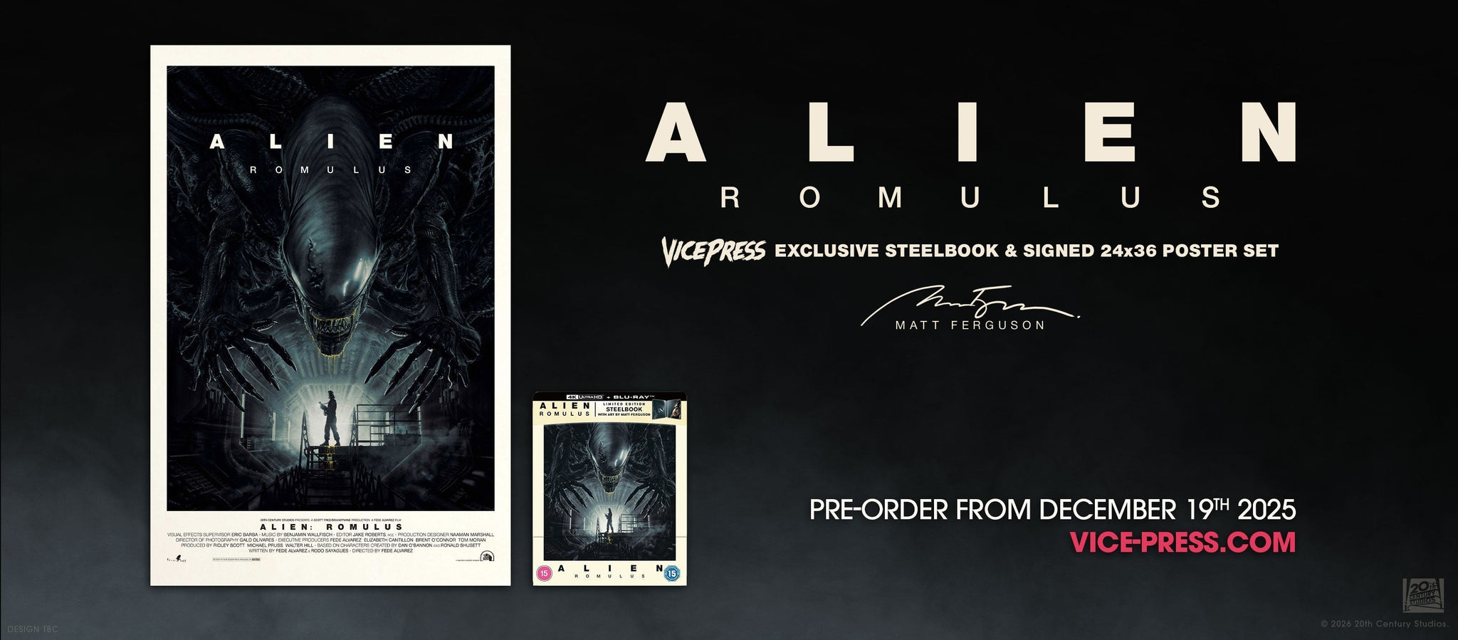 Alien: Romulus Steelbook - Vice Press Exclusive Poster Edition By Matt