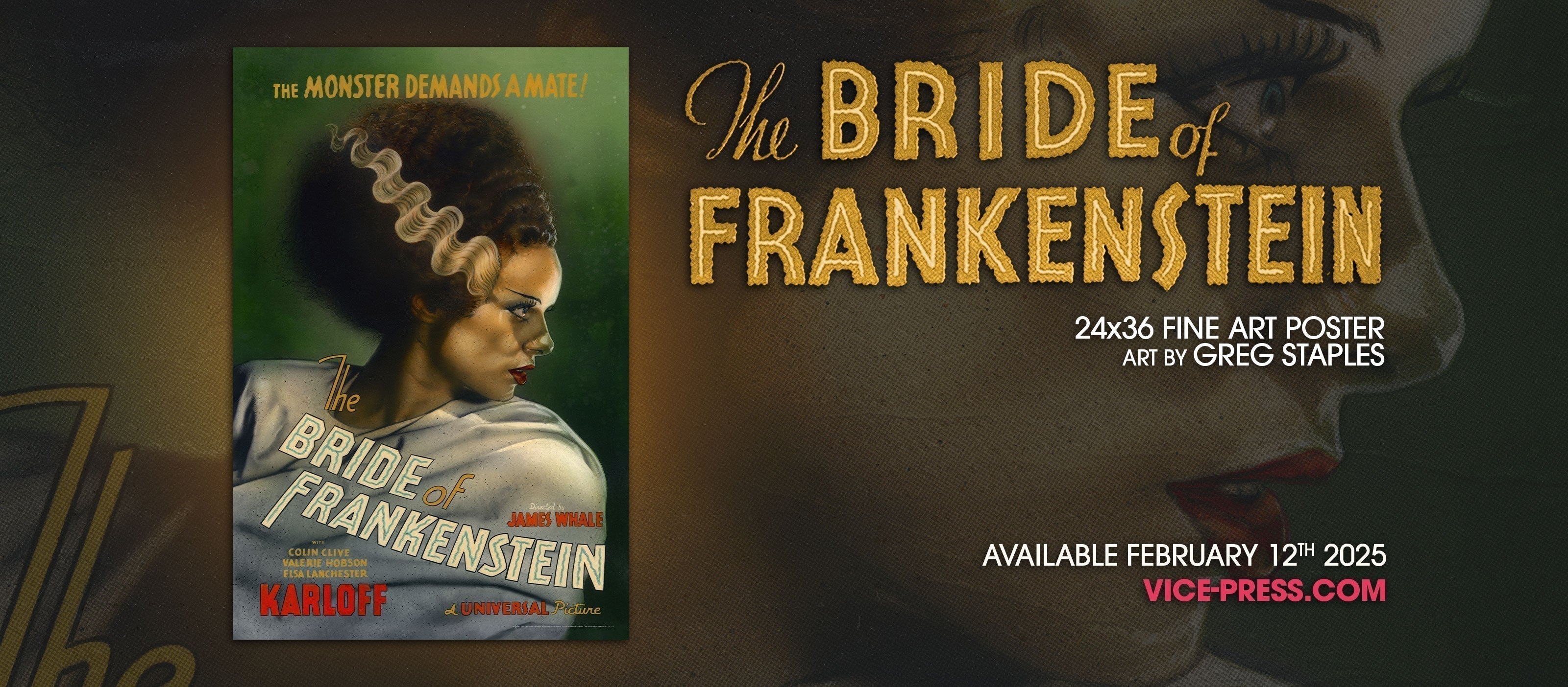 The Bride Of Frankenstein Poster By Greg Staples | Vice Press