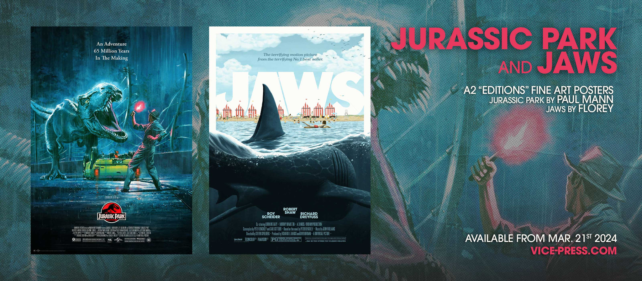 Jurassic Park & Jaws - Editions Movie Posters | Vice Press