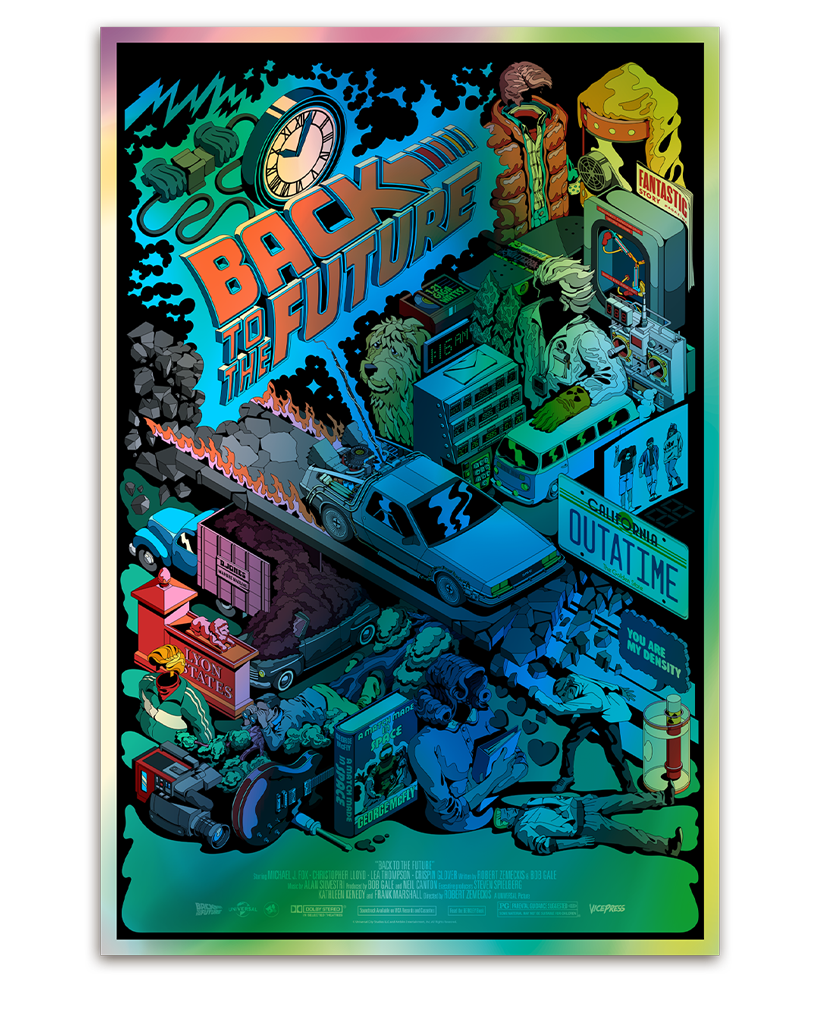 Back To The Future Foil Variant Poster By Dave Arcade | Vice Press