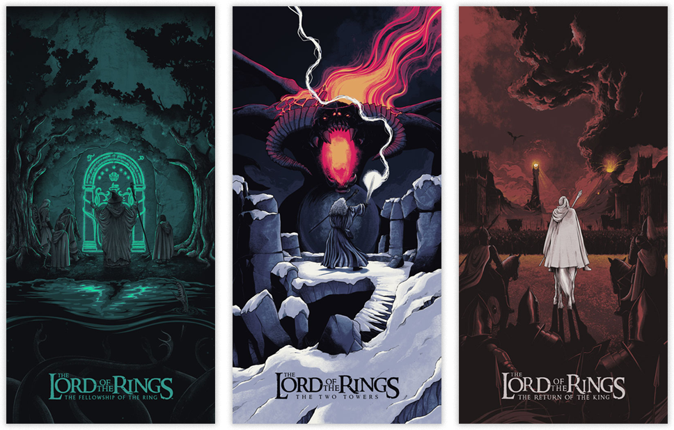 The Lord Of The Rings Trilogy - Posters by Mark Bell | Vice Press